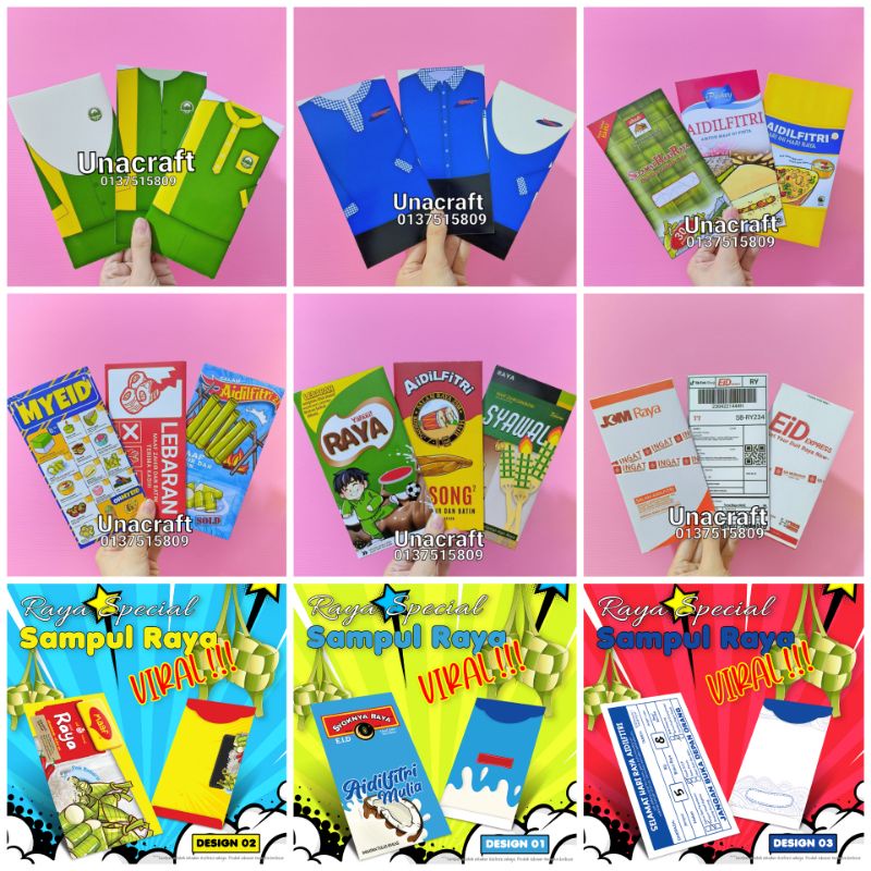 5pcs Sampul untuk duit Raya Comel Angpao Sampul Raya | Shopee Malaysia