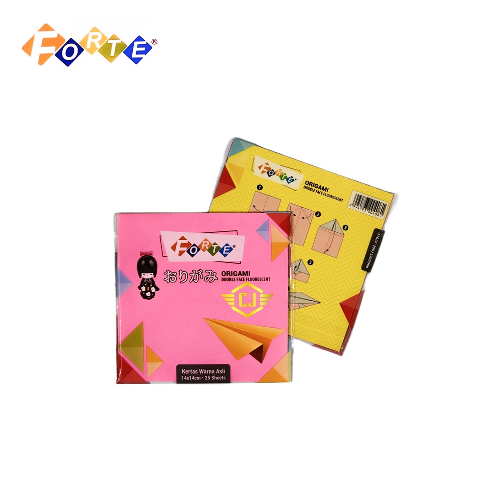 Forte Origami Paper 14X14cm Double Side Face Fluorescent 14 x 14 cm ...