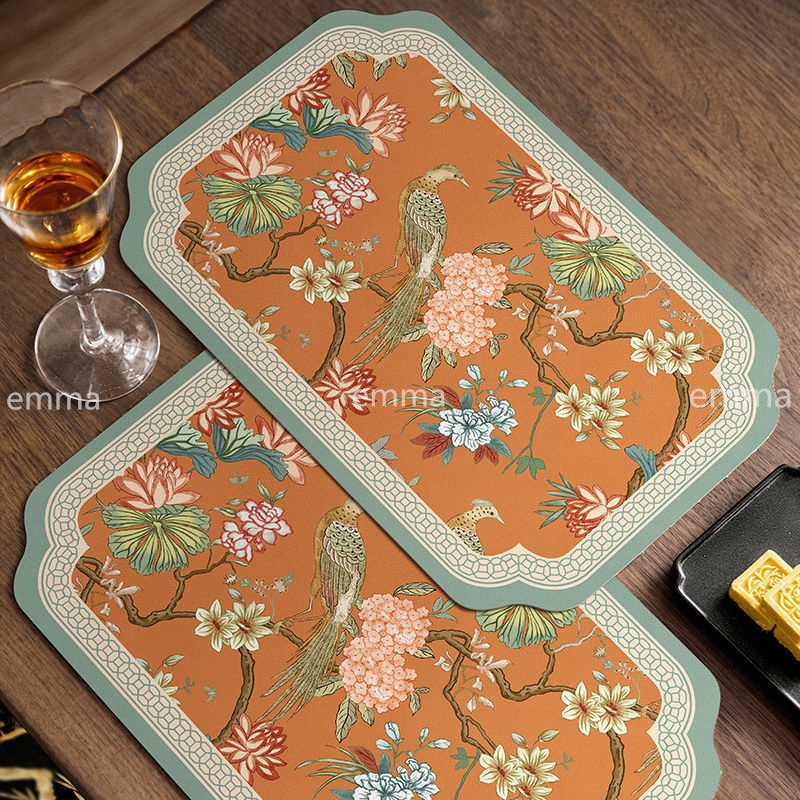 Vintage Premium Leather Table Pad Catering Placemat Waterproof Anti ...