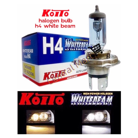 Koito Halogen Bulb *WhiteBeam* H4 12V 60/55W (P43T) -1pc/pack | Shopee ...