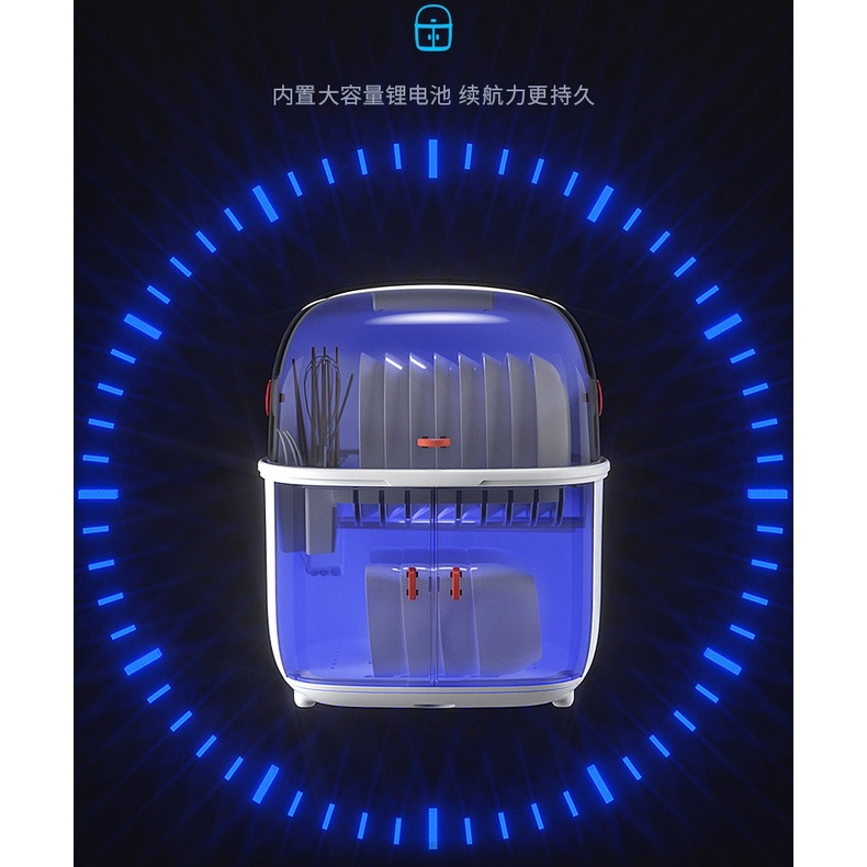 Rechargeable UV-LED Sterilization Dish Rack with Cover Rak Pinggan ...