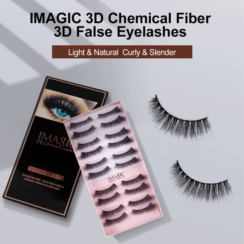 IMAGIC 10 PCS Natural Eyelashes 3D False Eyelashes Long Bulky Thick Eye ...