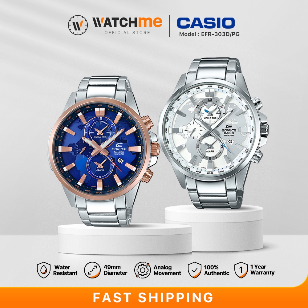 CASIO EDIFICE EFR-303 Fashion Business Analog Men Watch Water ...