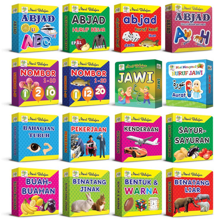 !Kiddibird: Board Book [ Abjad/ Huruf/ Nombor/ Jawi/ Tubuh/ Pekerjaan ...