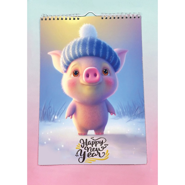 Wall calendar for the year of the pig 2025, size A4, 13 sheets LA4a12 ...