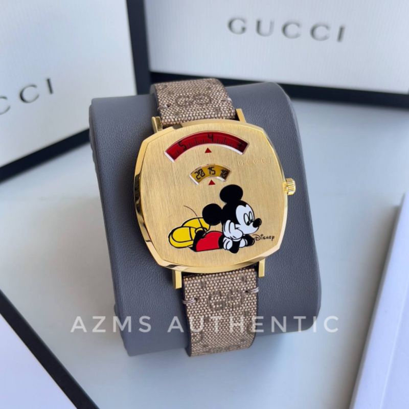 Gucci X Disney Mickey Mouse Grip Watch Leather | Shopee Malaysia
