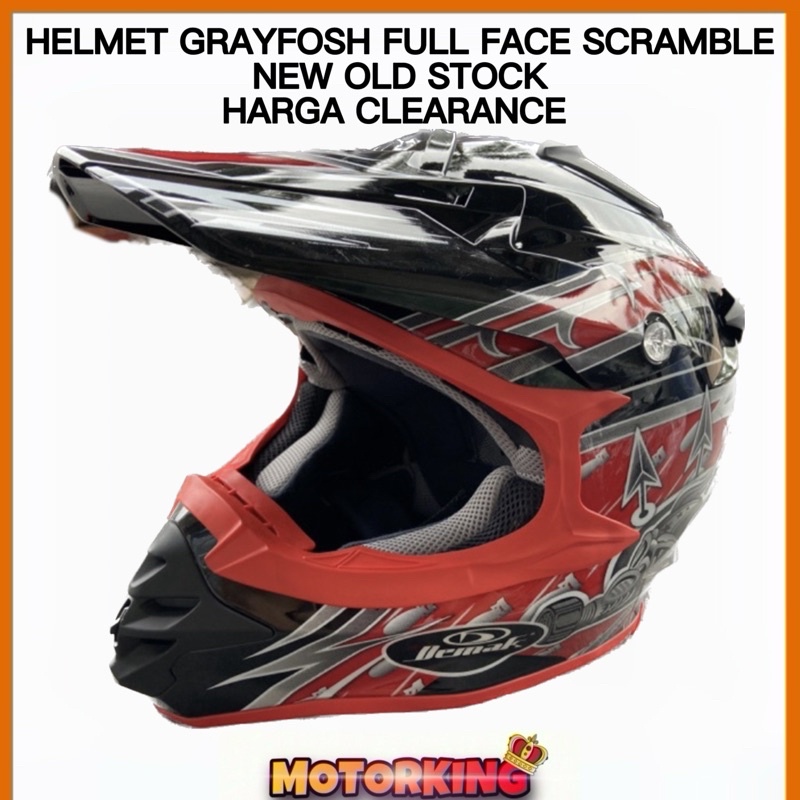 *CLEAR STOCK* HELMET GRAYFOSH FULL FACE SCRAMBLE ADA SIKIT DEFECT ...