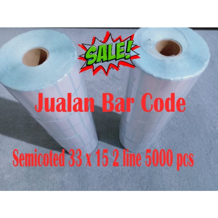 Barcode LABEL 33x15 (2Line) SEMICOATED LABEL STICKER Paper 33x153.1.23 ...