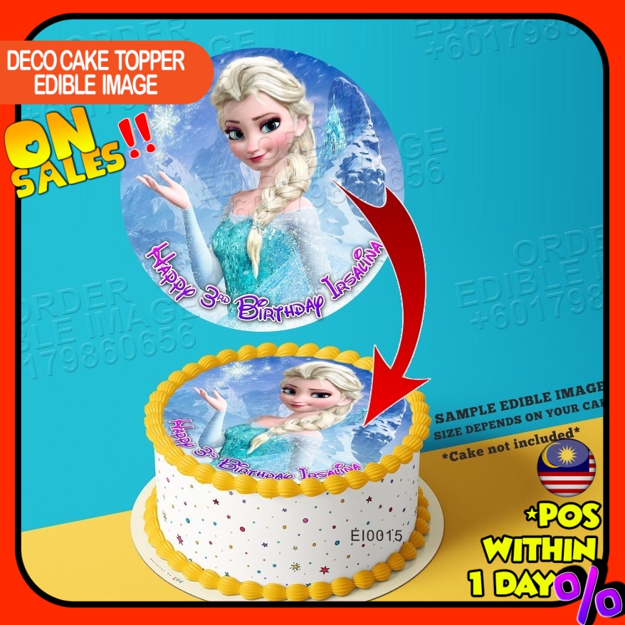Printing EI Frozen 1 Edible Image Print Cake Photo Icing Paper Birthday ...