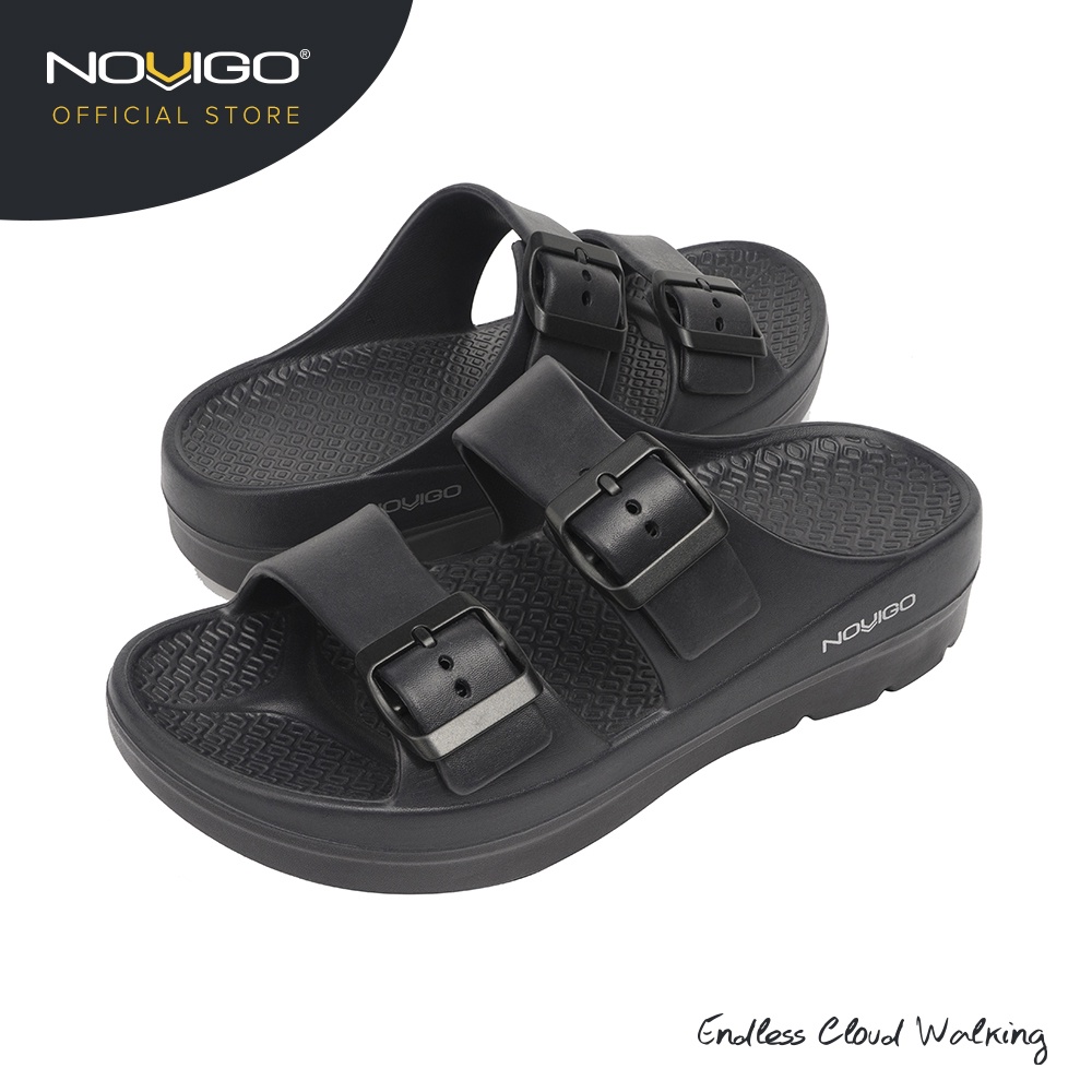 Novigo® Zoe Dual Density Ladies Eva Sandal (Charcoal Black) | Shopee ...