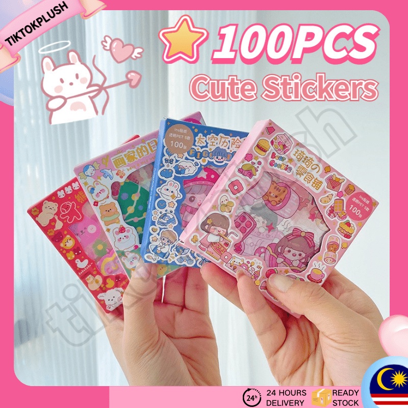 100PCS/set Mini Sticker PET Waterproof Cute Stickers No Repeating ...