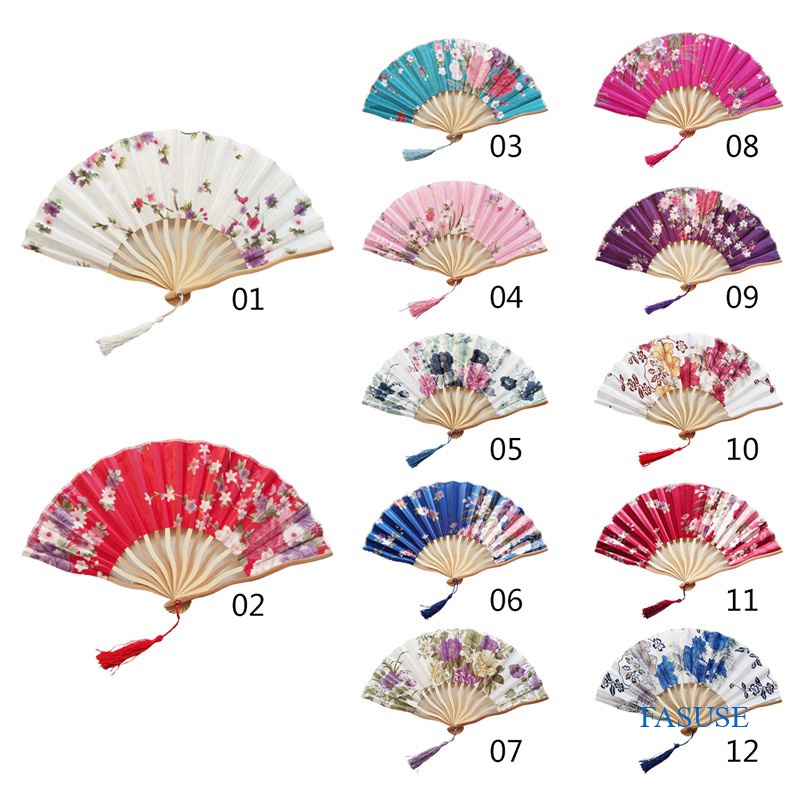 Folding Fan Vintage Chinese Hand Held Fans Silk Bamboo Folding Fans ...