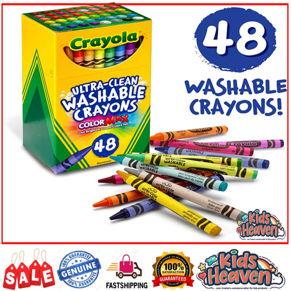 Crayola Washable Crayons 48ct (100.0% Original) | Shopee Malaysia