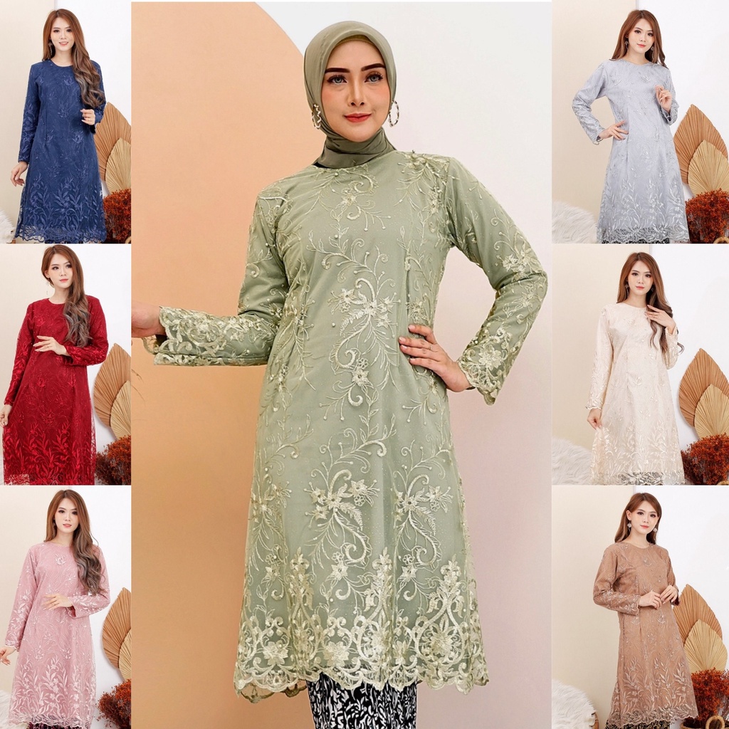 (Guaranteed Realpict) Kebaya Utari Brukat Tile Full Embroidery Brocade ...