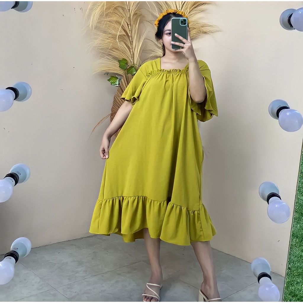 Laura CRINKLE DASTER | Premium AIRFLOW CRINKLE DRESS | Viral FUJI ...