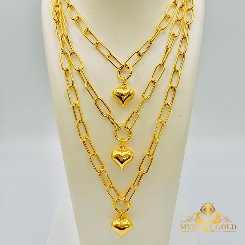 MYDORA Rantai Leher Paperclip Love | Emas 916/22K | Shopee Malaysia