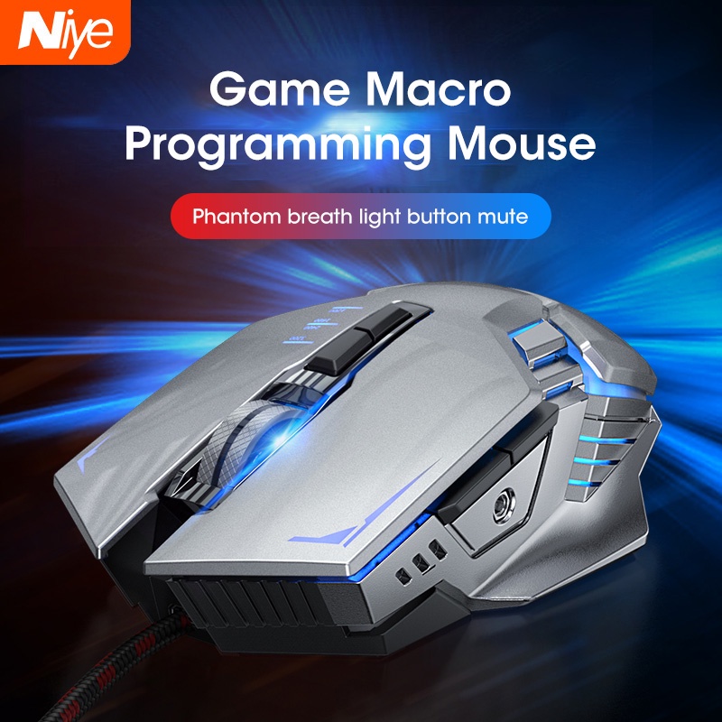 Niye Wired Gaming Mouse Ergonomic Rechargeable Silent Mute Mause with ...