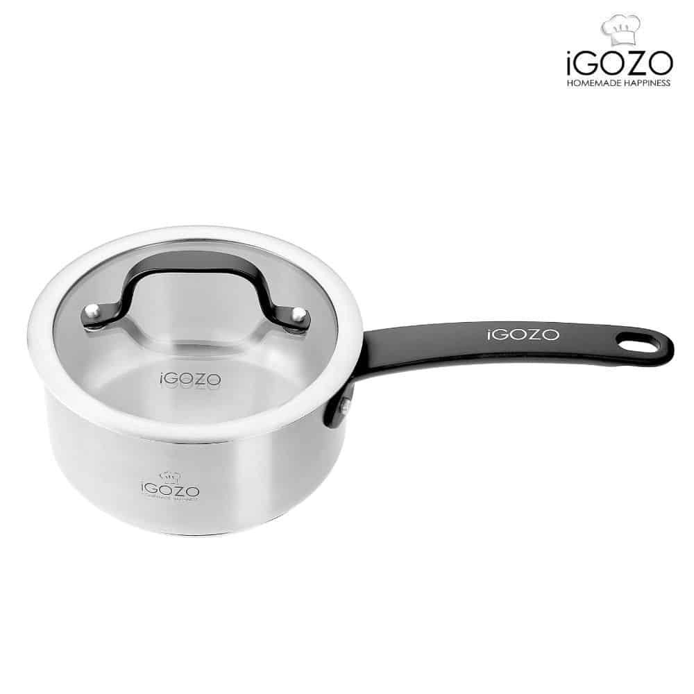 [ Local Ready Stocks ] iGOZO 16cm Elite 304 Stainless Steel Saucepan + Glass Lid | Kitchenware ...