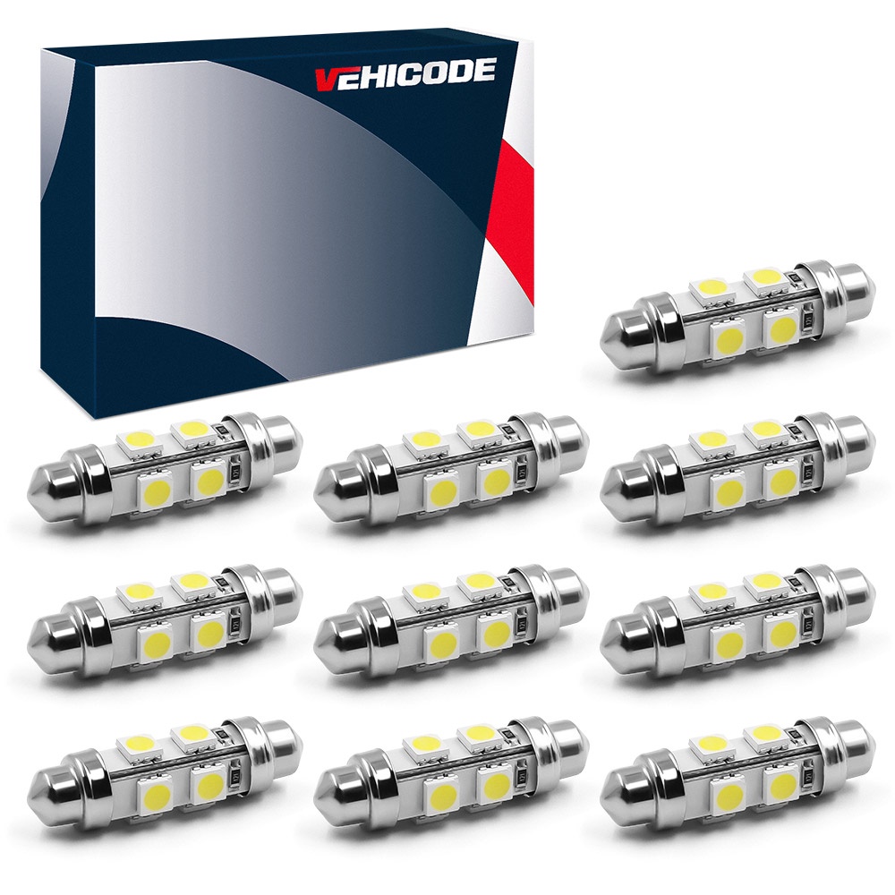 VEHICODE 36mm 41mm C5W C10W Festoon LED Bulb White 12V Car Interior ...