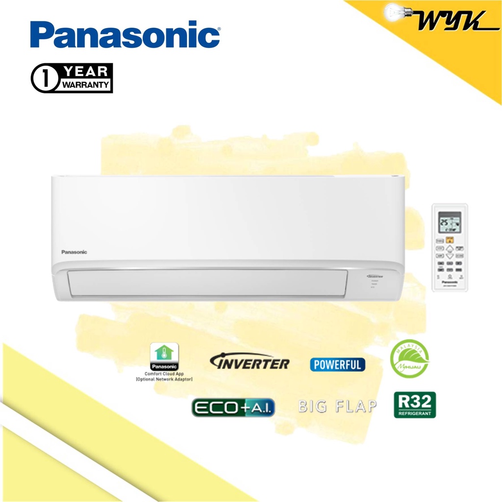 Panasonic 1.0HP Standard R32 Inverter Air Conditioner Air Cond CS ...