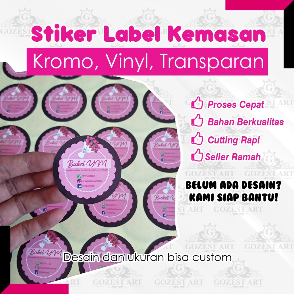 Print product Label stickers Packaging Cutting Kromo Vinyl Bontak ...