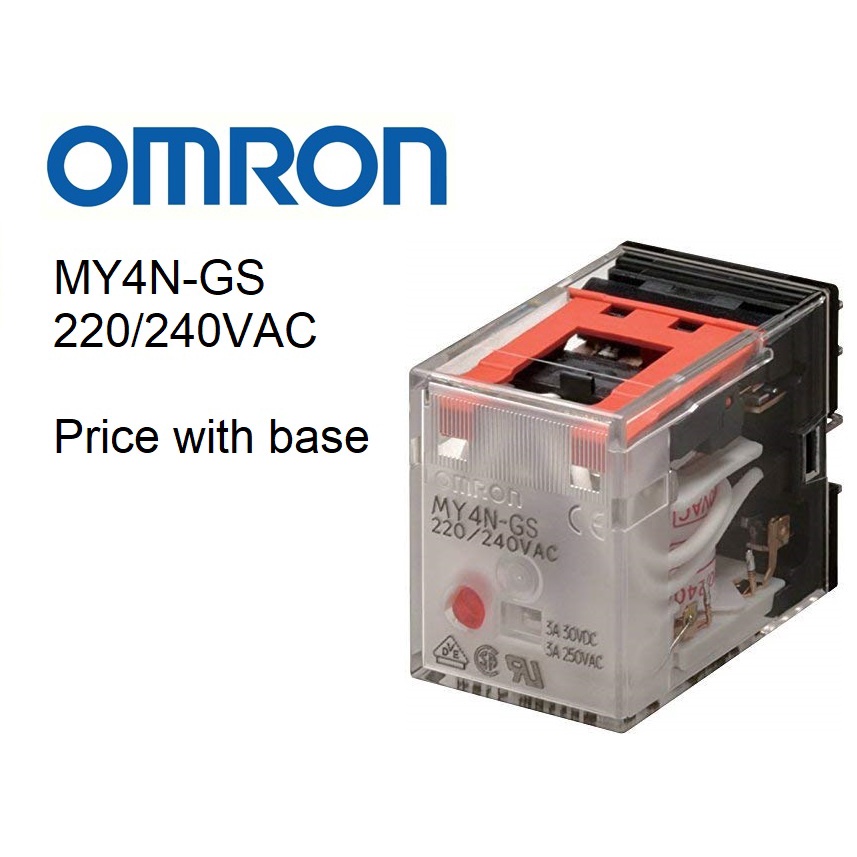 OMRON Relay MY4N-GS, MY2 - 220 / 240VAC come with BASE | Shopee Malaysia
