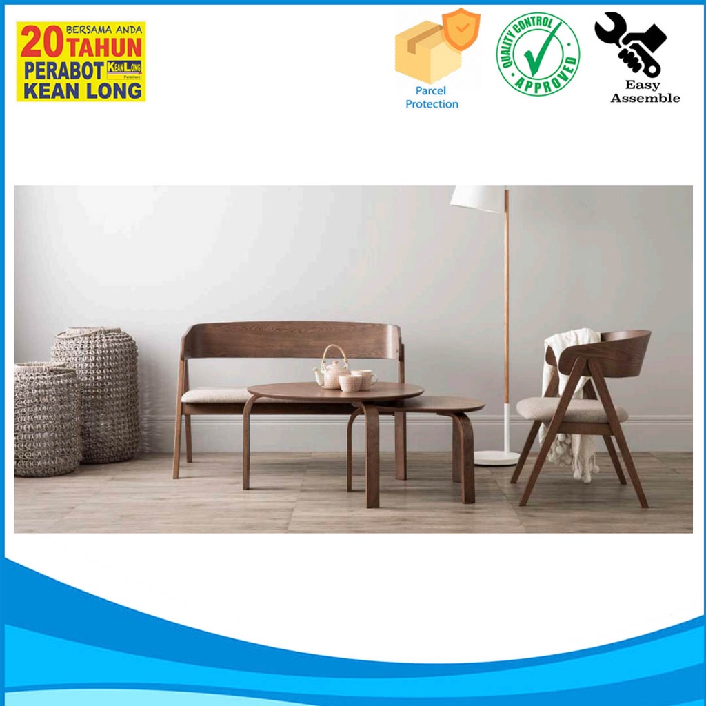 KLSB Carter Solid Wood 1+2 Seater Lounge Chair/ Bench Chair / Kerusi ...