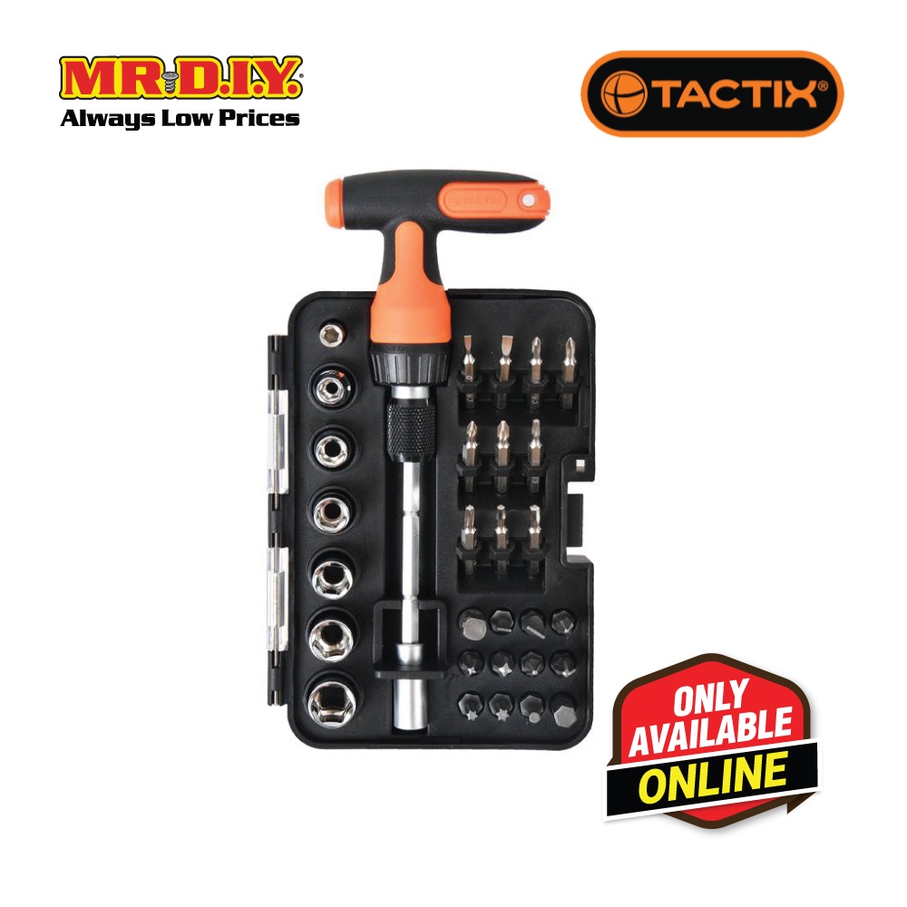 TACTIX Mini Ratchet T-Driver Set (32 pieces) | Shopee Malaysia