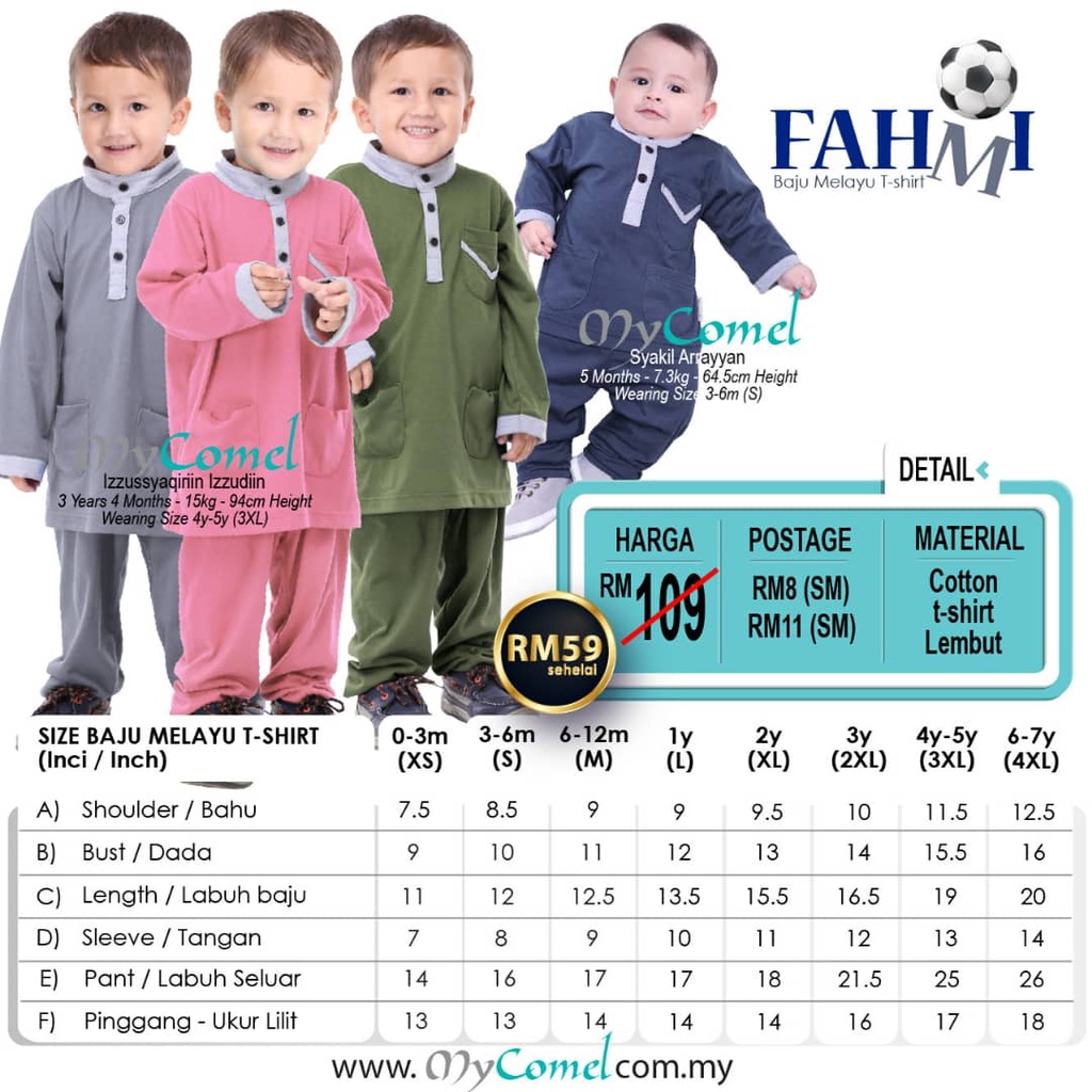 [EXCLUSIVE] Baju Melayu Fahmi For Kids - Majlis Rasmi, Hari Raya ...