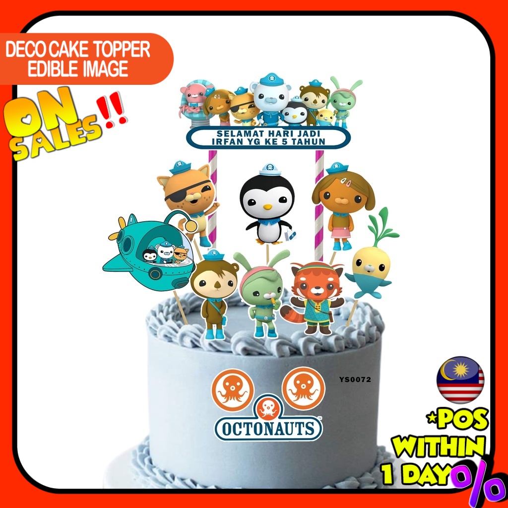 [CUSTOM NAME] Happy Birthday Cake Topper The Octonauts Decoration Set ...