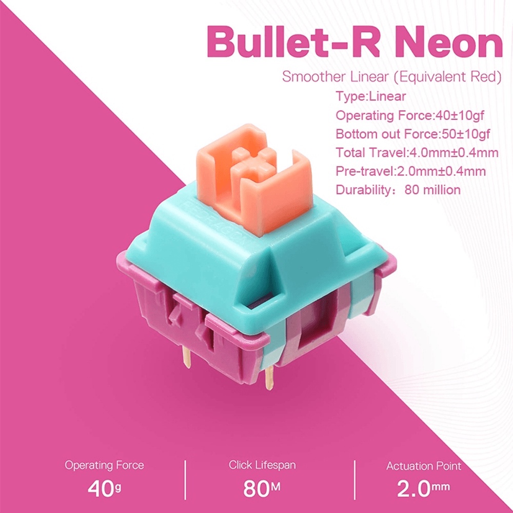 Redragon Outemu A113 Bullet Mechanical Keyboard Switches Silent ...