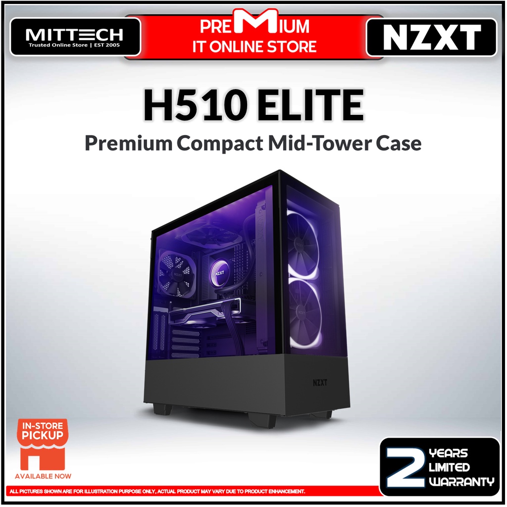 NZXT H510 Elite compact ATX Mid-tower Casing | 2x AER RGB 2 140mm | 1x ...