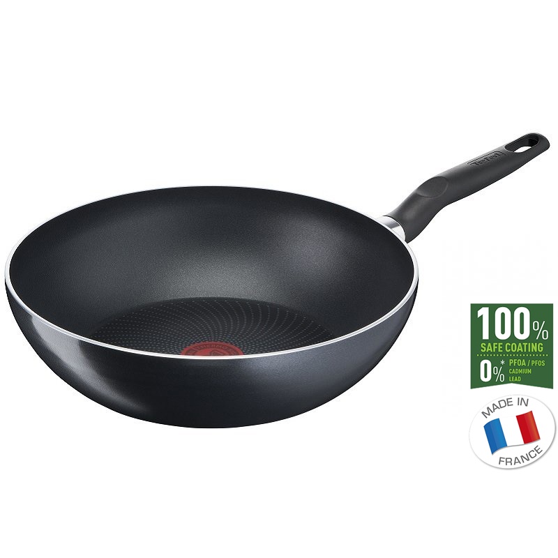 Tefal START'EASY Titanium Induction Wok Pan (28cm) No PFOA Black ...