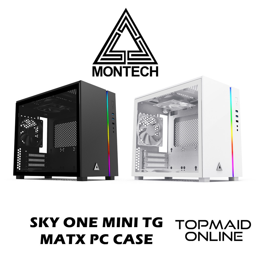MONTECH SKY ONE MINI TG M-ATX PC CASE ( BLACK/WHITE ) | Shopee Malaysia