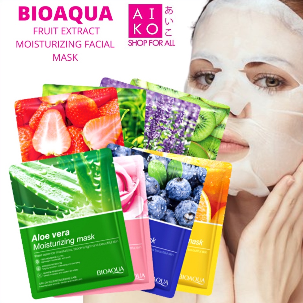 (AIKO) BIOAQUA FRUIT EXTRACT MOISTURIZING FACIAL MASK 25G (BRIGHTEN / SMOOTH / MOISTURIZING ...