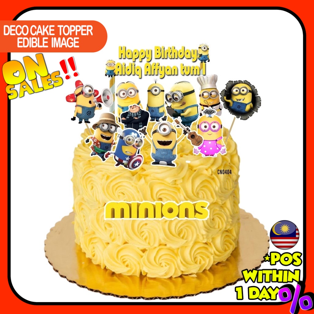 [CUSTOM NAME] Happy Birthday Cake Topper Minion Despicable me ...
