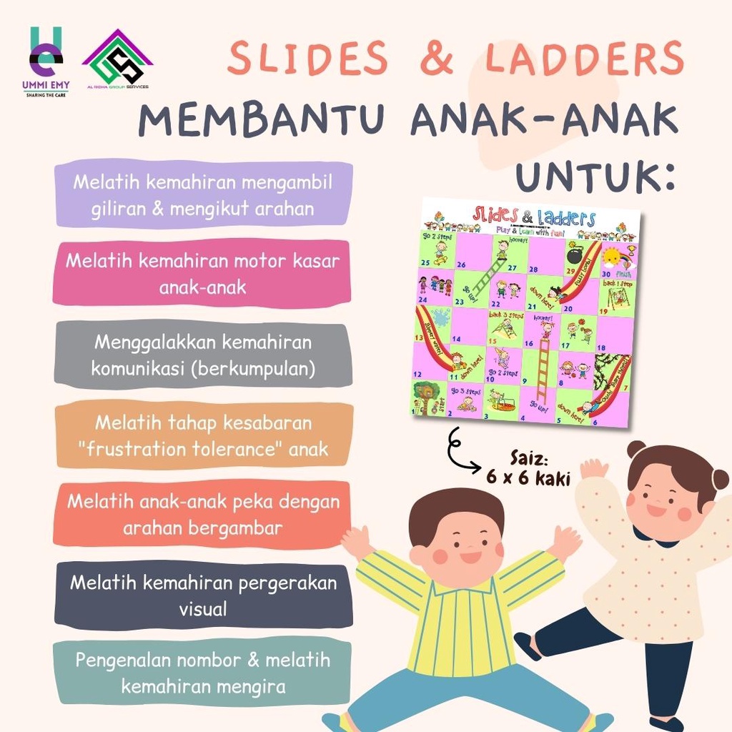 Slides & Ladders Game Playmat Dam Ular Besar | Shopee Malaysia
