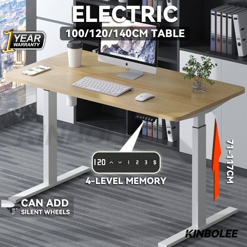 Adjustable Kinbolee Desk Height Electric Small Space 100Cm Standing ...