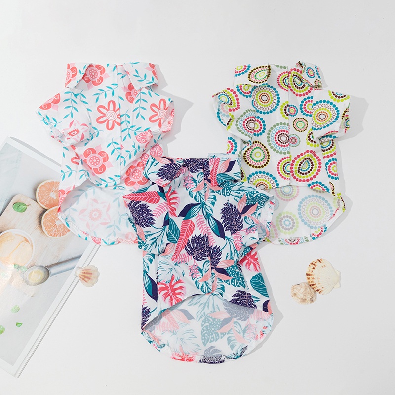 Hawaiian Beach Pet Dog Clothes Summer Puppy Dog Shirts For Small Medium ...