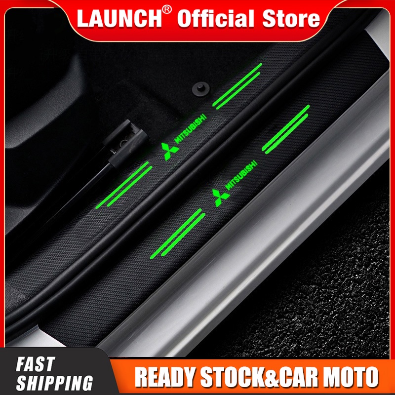 [Mitsubishi] 5Pcs Mitsubishi Car Luminous Stickers Carbon Fiber Rubber ...