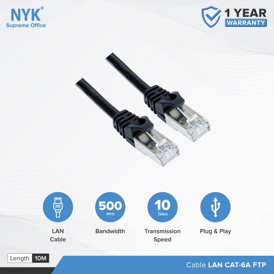 NYK 6A Lan Outdoor Paint Cable Ftp Cat 6A installed Rj45 Iron Plate 1 ...