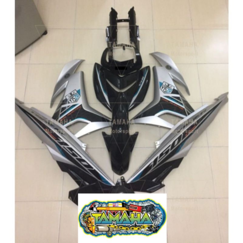 Yamaha Y15 Y15zr V1 V2 velozi 2017 cyan black Silver robot cover set ...