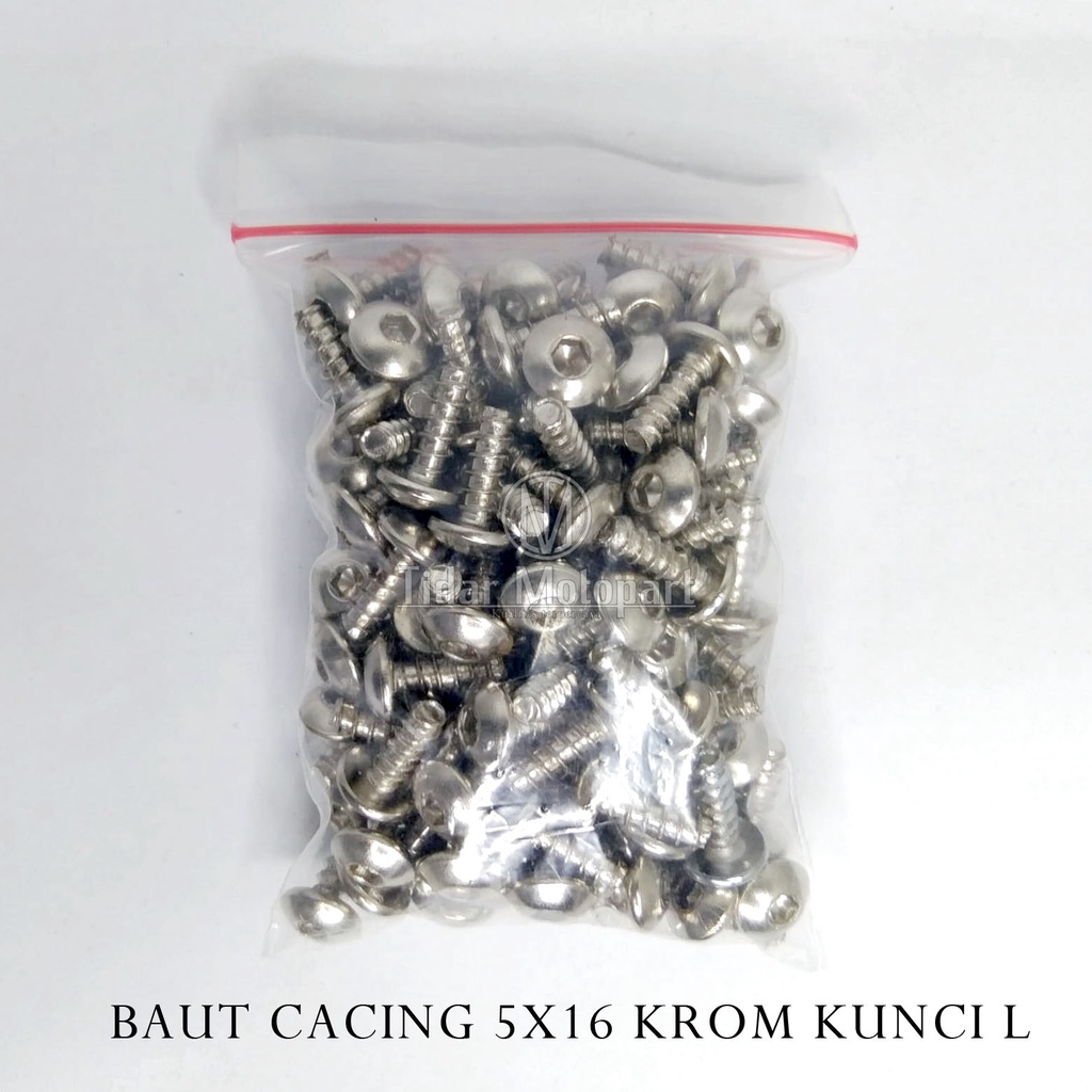 1 Pack of Yamaha 5X16 Crome L Key Body Bolts / 5X16 Chrome Worm Bolts L ...