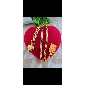 Rantai Leher Paper Clip+ Loket Love | Shopee Malaysia