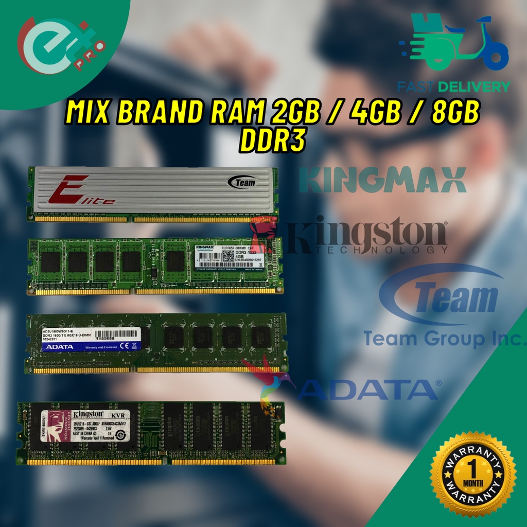 Mix Brand Ram - 2GB 4GB 8GB DDR3 PC DESKTOP - REFURBISHED | Shopee Malaysia