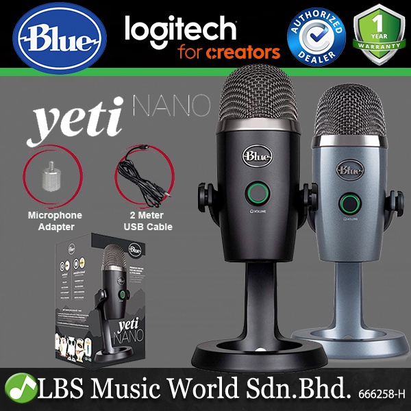 Blue Microphones Yeti Nano Premium Dual Pattern USB Mic Blue Voice with ...