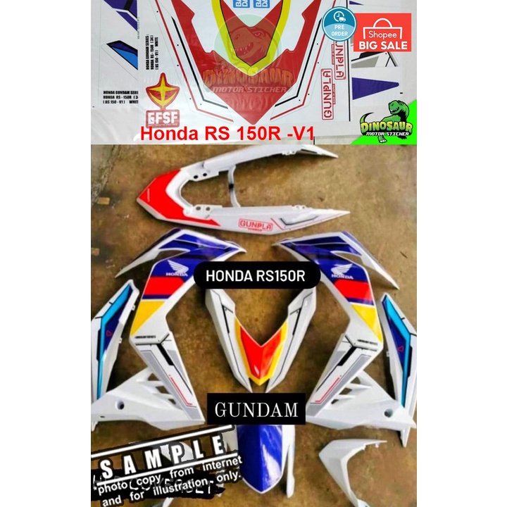 Honda RS150 v1 Gundam Design Sticker Gred A | Shopee Malaysia