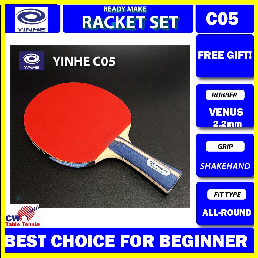 Yinhe C05 Ready Make Table Tennis Racket PING PONG KAYU Shakehand FL ...