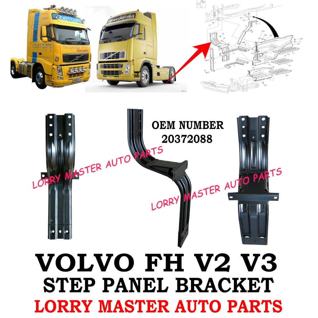 J119S14 FOOT STEP BRACKET 20372088 VOLVO FH V2 V3 LORRY TRUCK AKSESORI ...