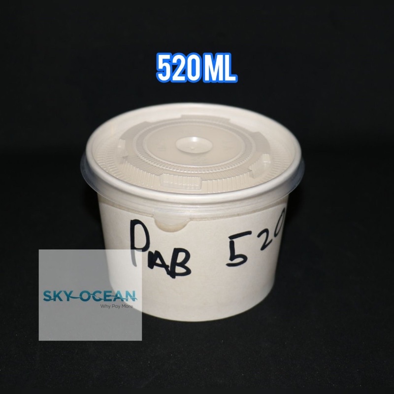 Paper Bowl with 50pcs 390ml / 850ml / 520ml / Mangkuk Kertas / Kraft Paper Bowl 1000ml / 780ml ...